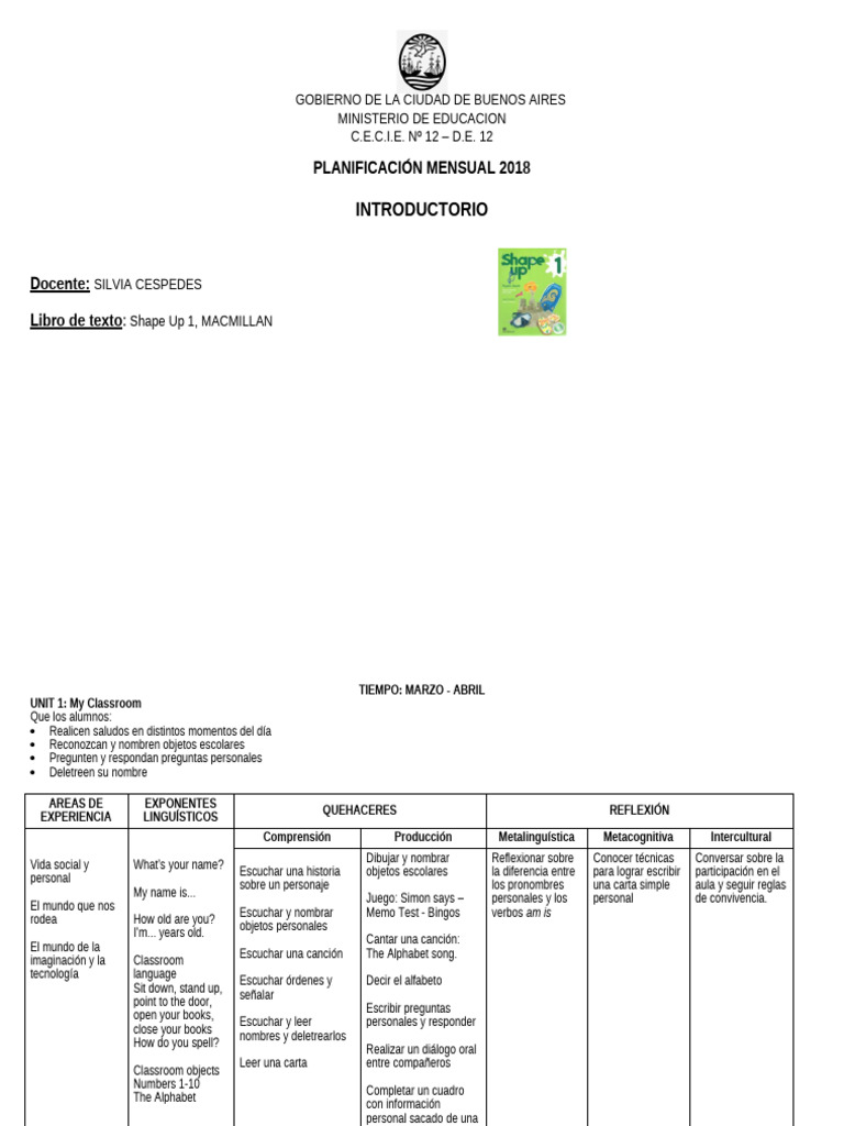 Cecie 12 Introductorio Planificación 2018 | PDF | Lingüística