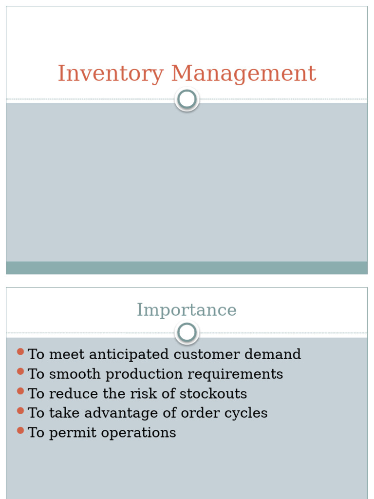 Inventory Management | PDF | Inventory | Business Economics
