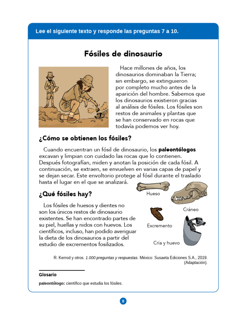Act Fosiles 3ro | PDF | Fósil | Dinosaurios
