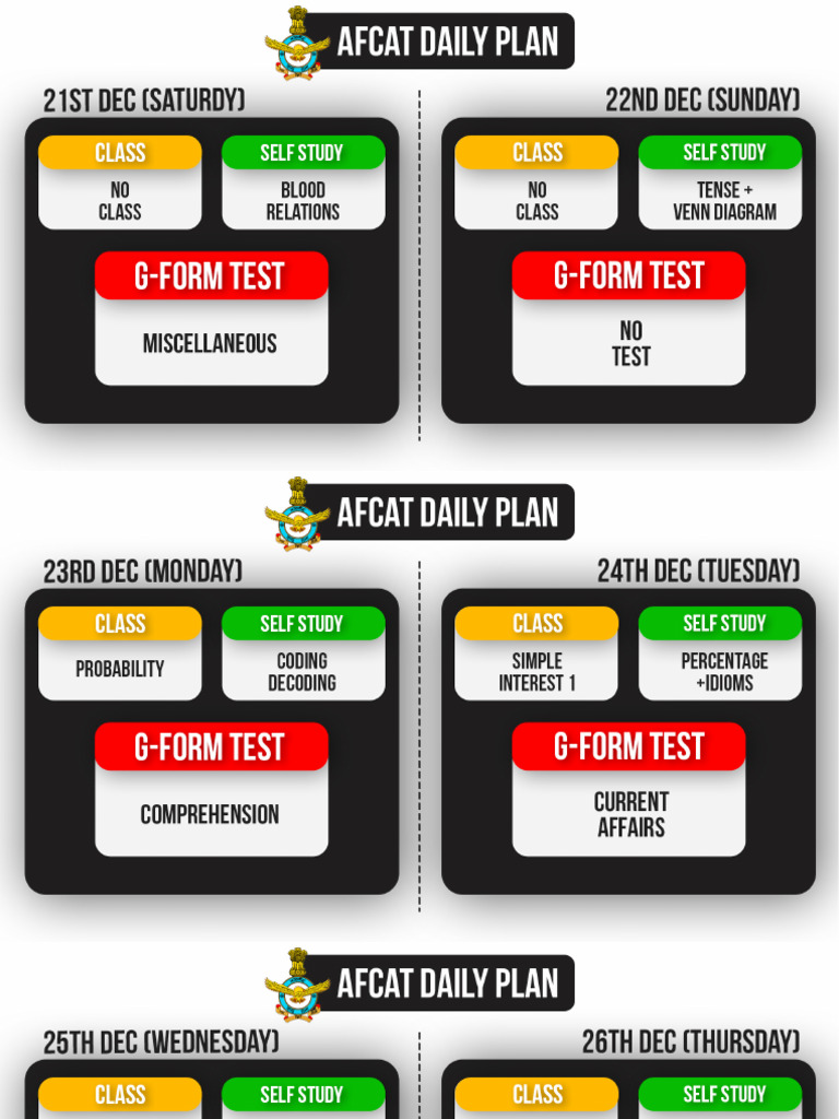 21st-31st Afcat Time Table | PDF