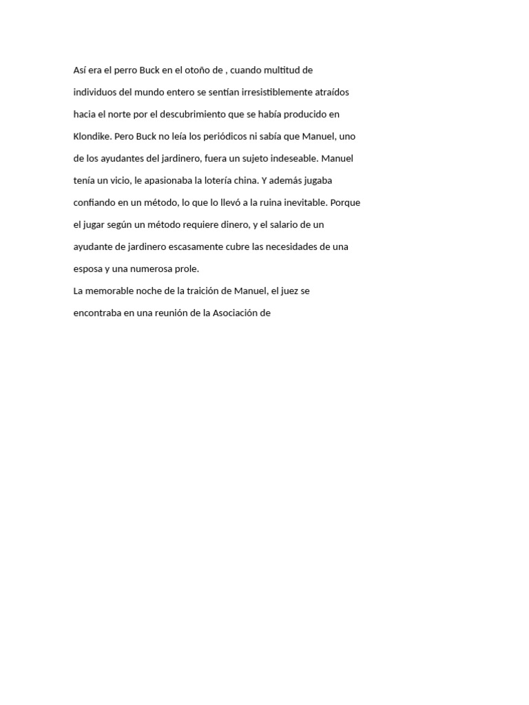 Así Era El Perro Buck en El Otoño de | PDF