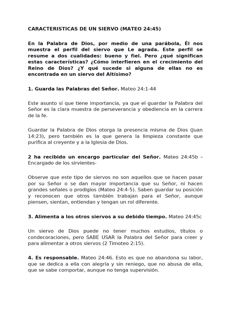 El Siervo Fiel | PDF