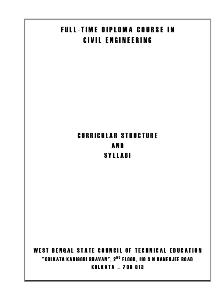 Civil Engineering Diploma Course Overview | PDF | Curriculum | Engineering