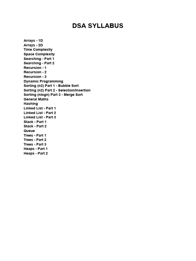 DSA Syllabus | PDF