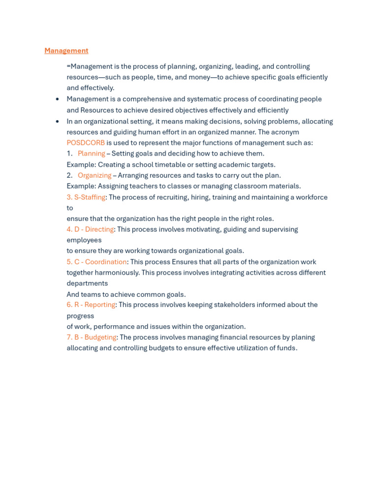 Key Functions of Effective Management | PDF