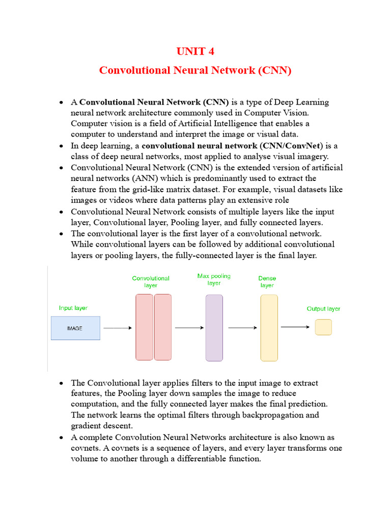 Deep Learning CNN 4th Unit | PDF | Deep Learning | Applied Mathematics