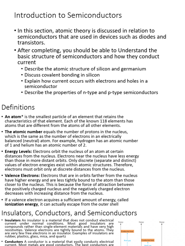 Lecture 1 - Semiconductors | PDF | Semiconductors | P–N Junction
