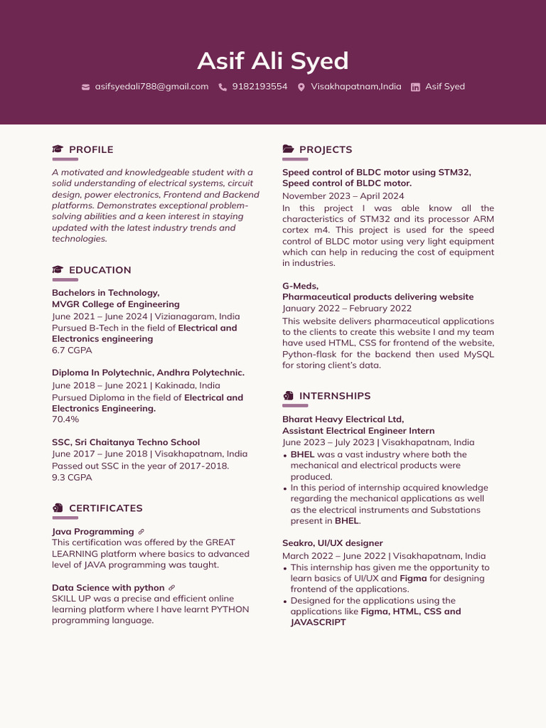 Asif Ali Syed FlowCV Resume 20250717 1 | PDF | Computing