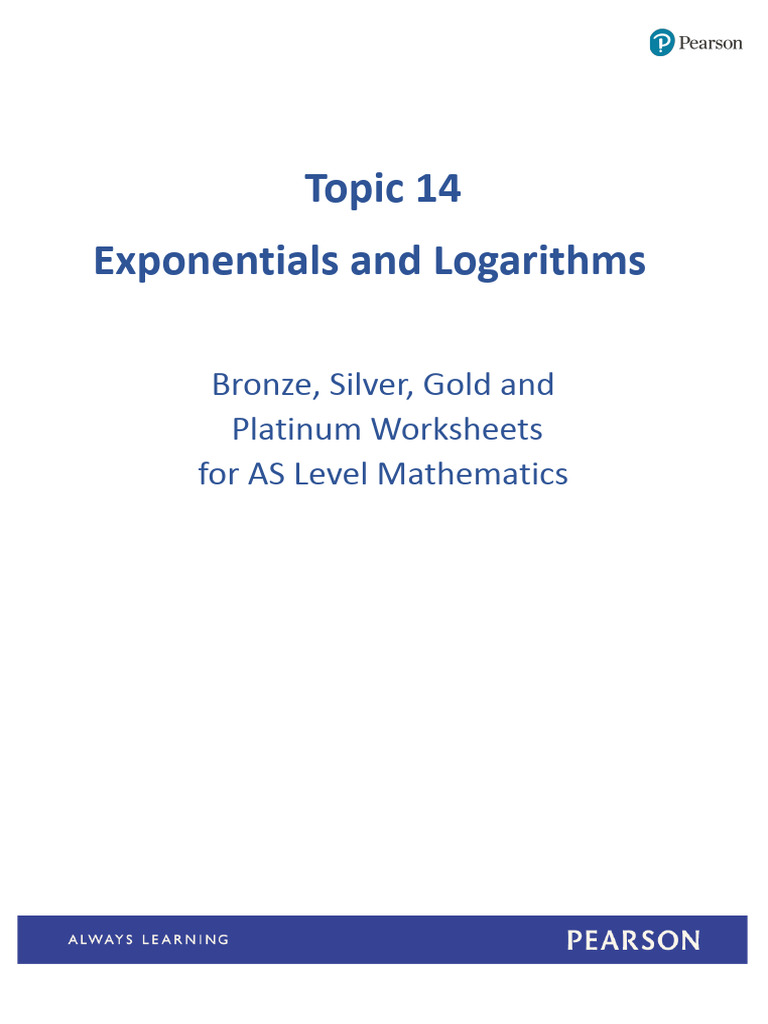 01a13-AS-Pure-Topic-14-Exponentials-and-Logarithms - Worksheet | PDF ...