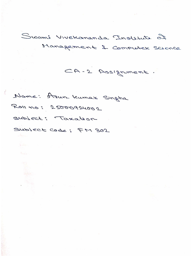 Arun Kumar Singha FM302 CA2 | PDF