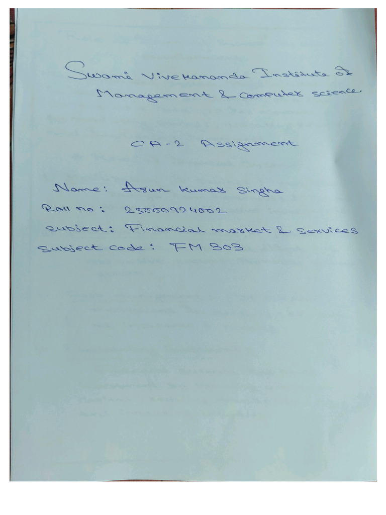 Arun Kumar Singha FM303 CA2 | PDF
