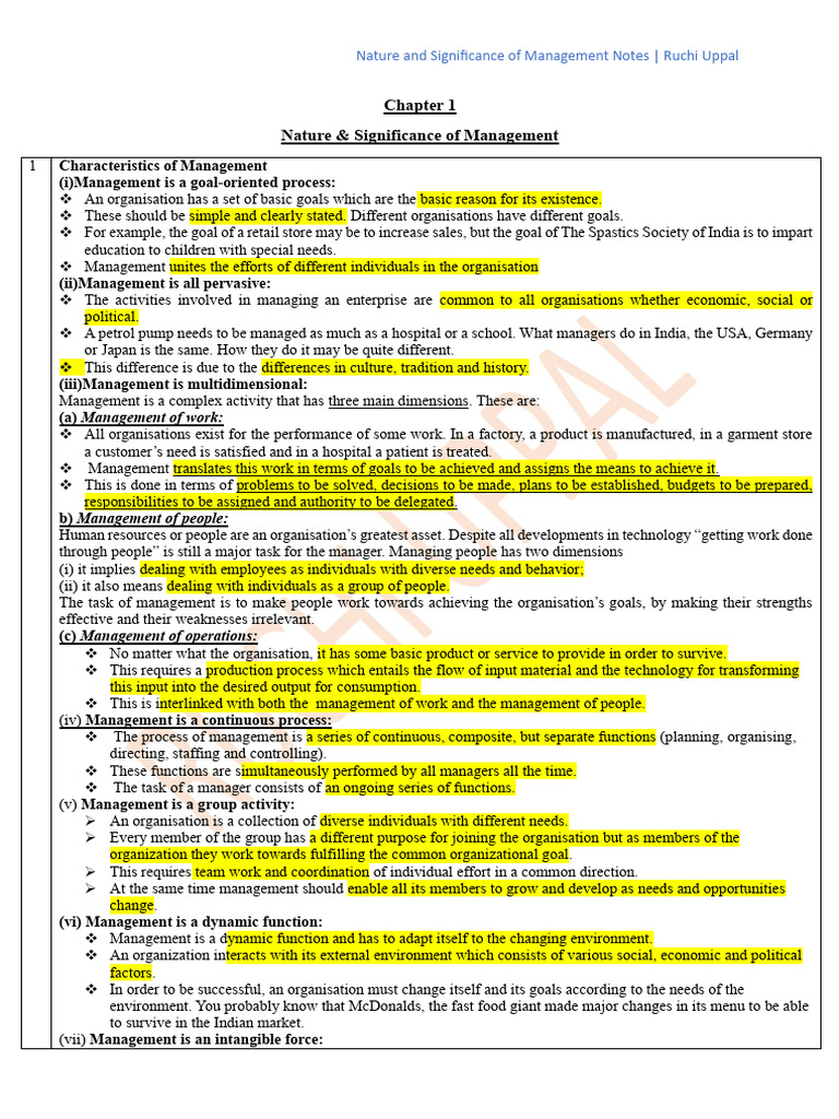 Understanding Management's Role and Importance | PDF | Science | Profit ...