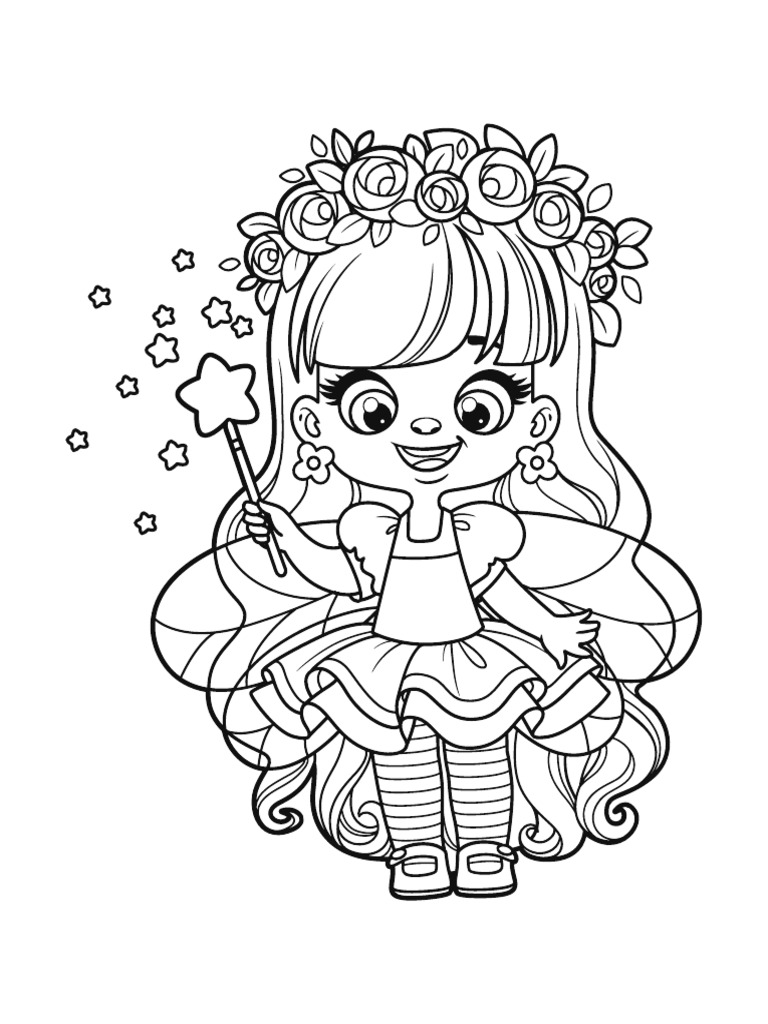 Cute Fairy Coloring Pages | PDF