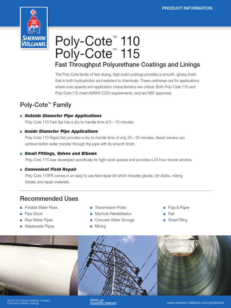 Poly-Cote 115 Product Overview | PDF | Pipe (Fluid Conveyance ...