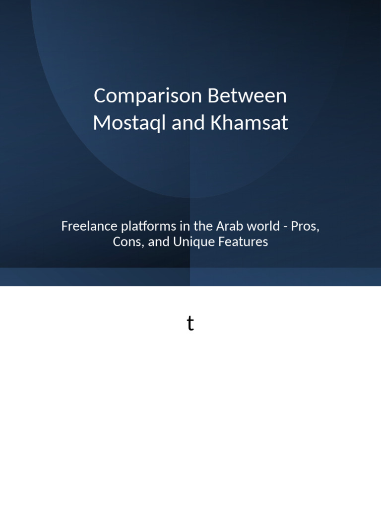 Mostaql Vs Khamsat Comparison en | PDF