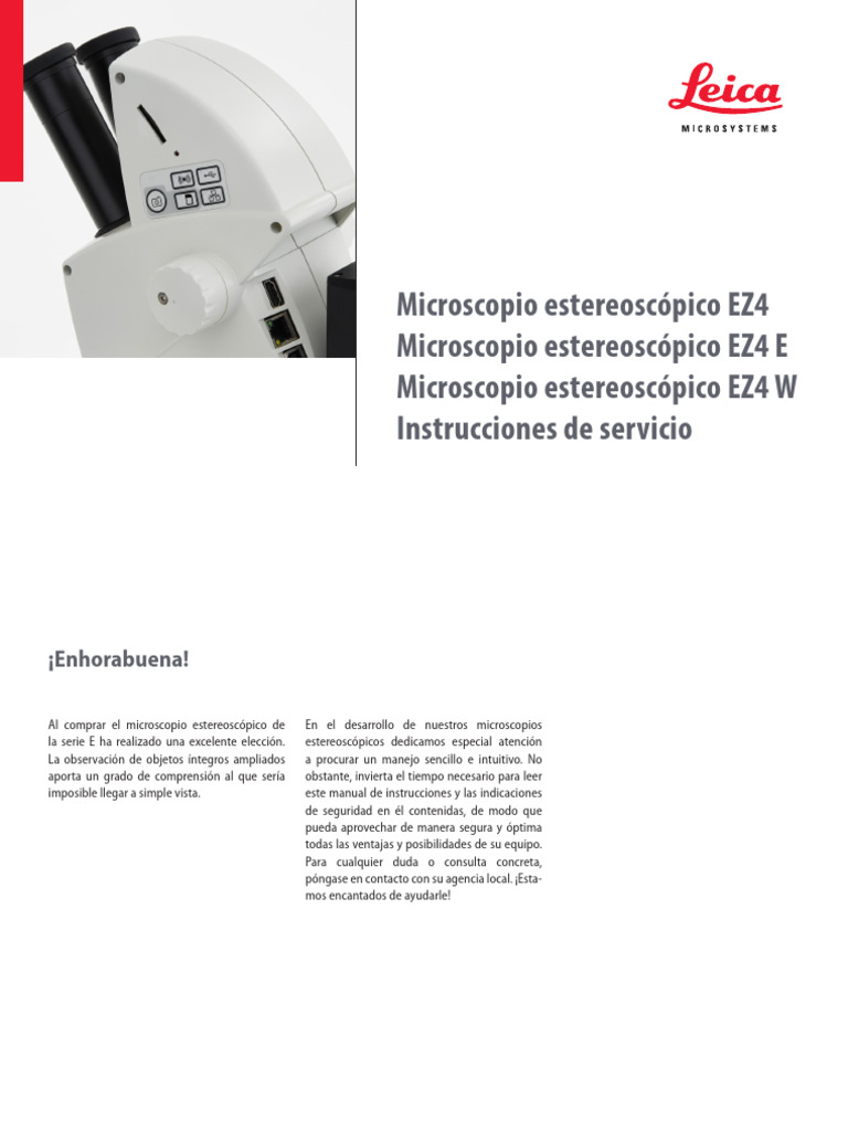 Instrucciones Microscopio EZ4 E/W | PDF | Diodo emisor de luz | Ojo