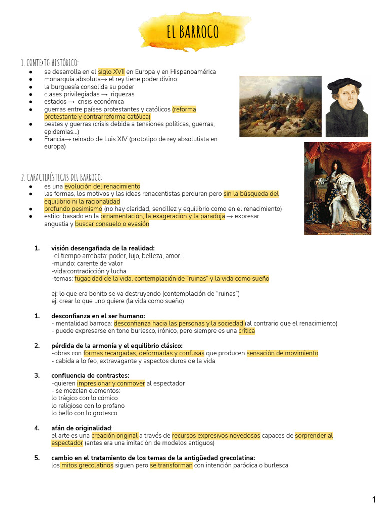 Literatura Tema 7 Barroco 3 ESO | PDF | Barroco