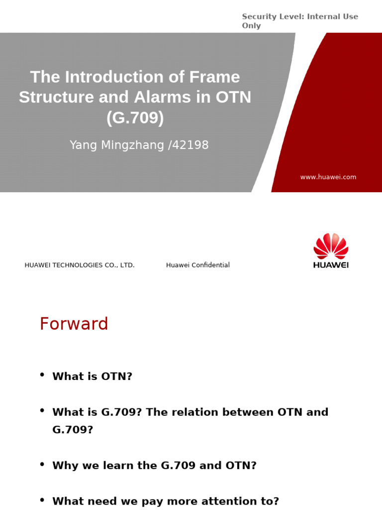 OTN Frame Structure and G.709 Overview | PDF | Physical Layer Protocols ...