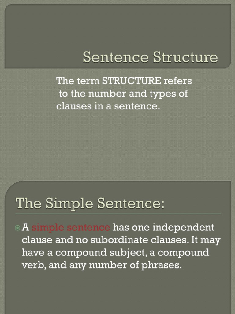 Sentence Structure 2 | PDF
