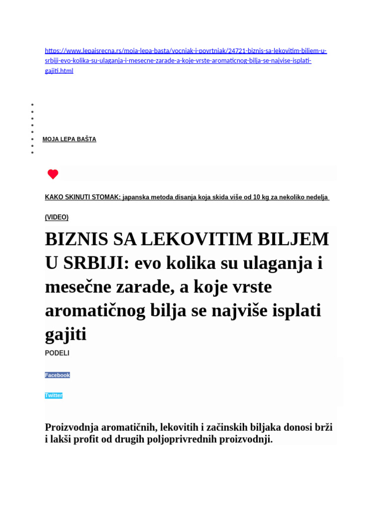 Lekovito Bilje Sadnja | PDF