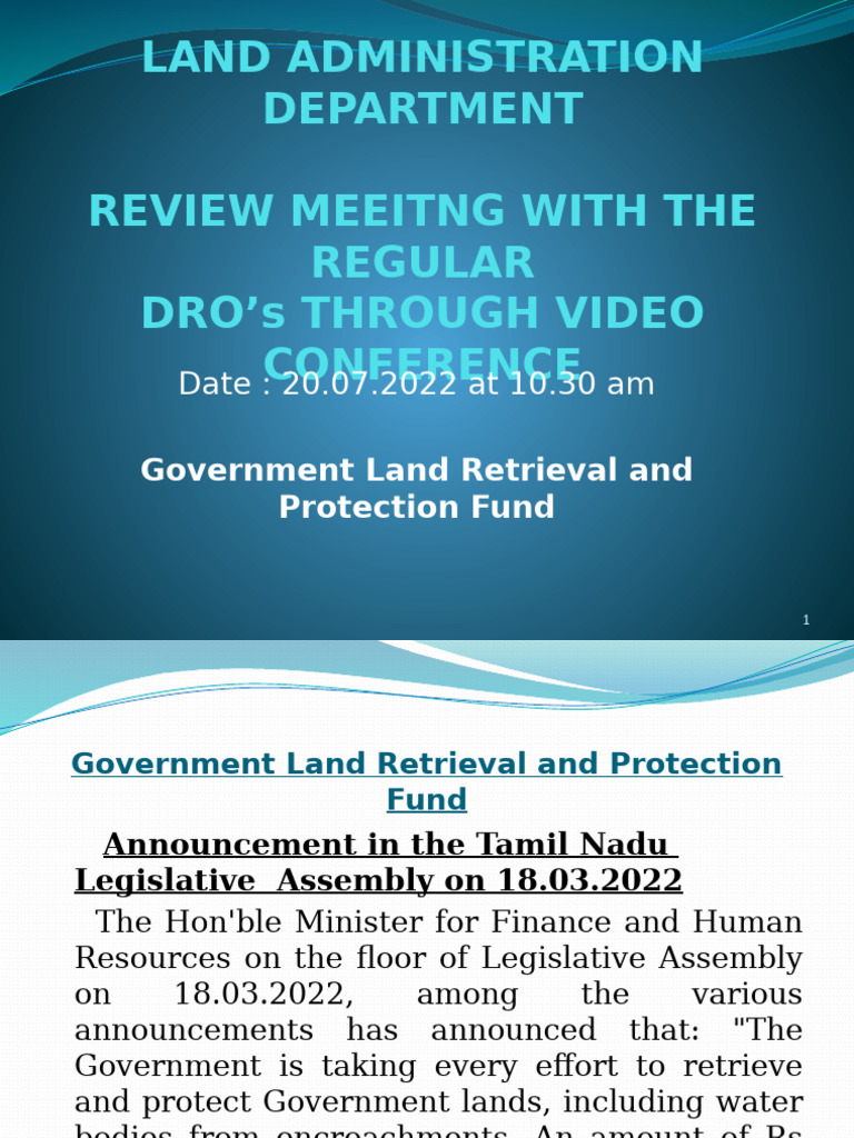 Tamil Nadu Land Protection Fund Guidelines | PDF | Building Engineering ...