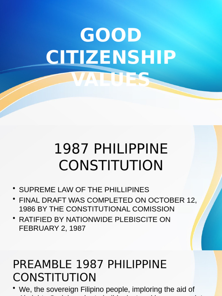Good Citizenship Values in the Philippines | PDF | Justice | Crime ...