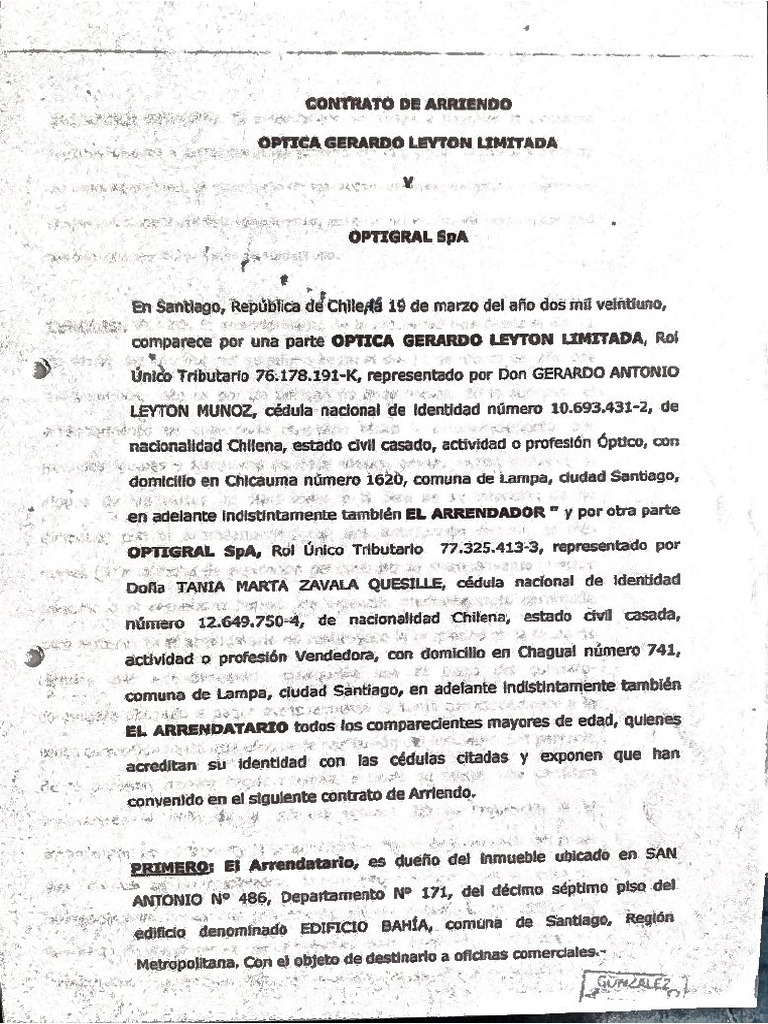 Contrato Optigral | PDF