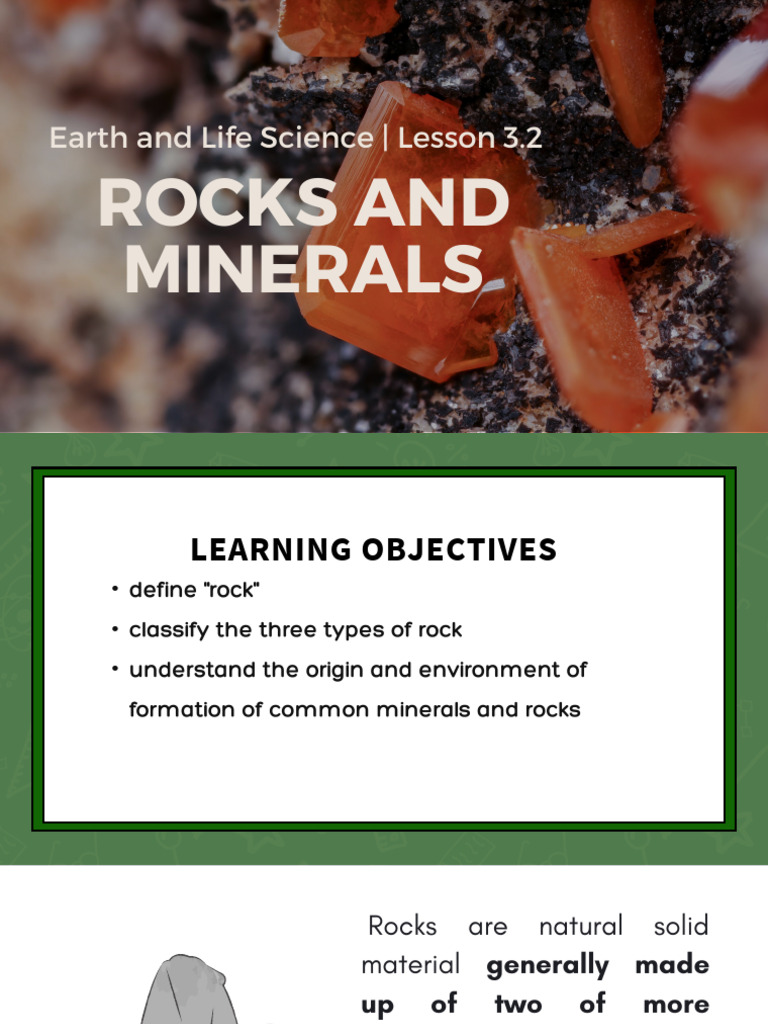 Earth and Life Science Lesson 3.2 Rocks | PDF