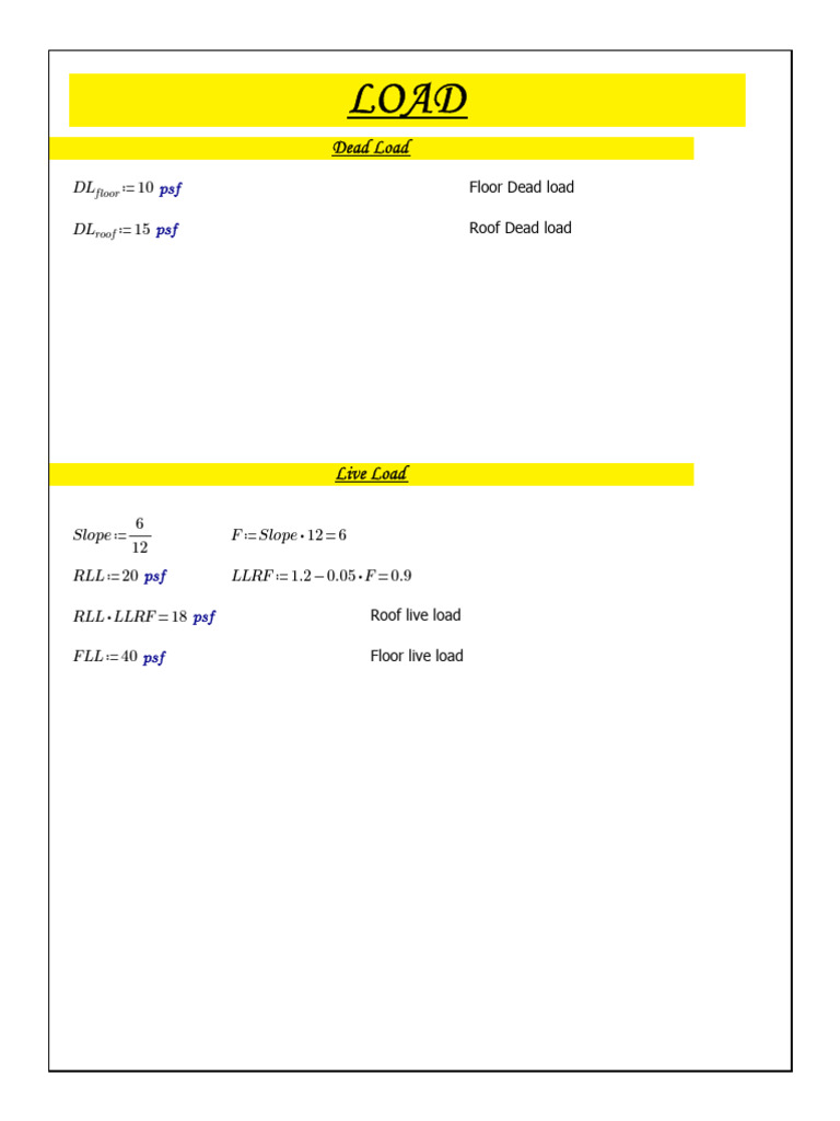 Roof and Floor Load Calculations | PDF