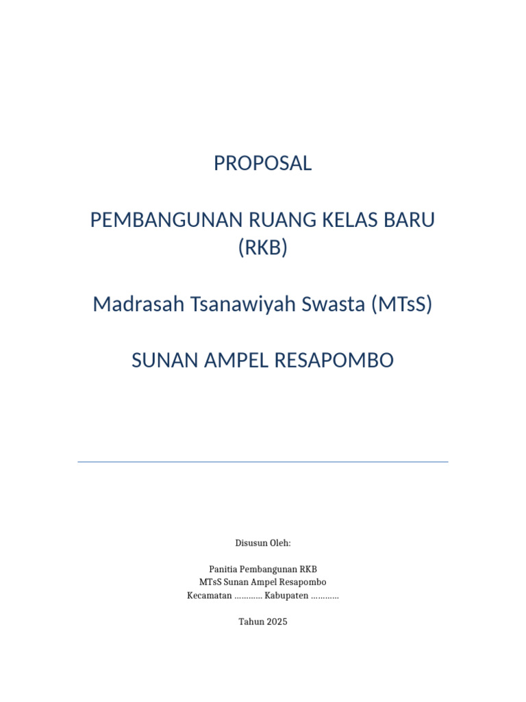 Sampul Proposal RKB MTSS SunanAmpel | PDF