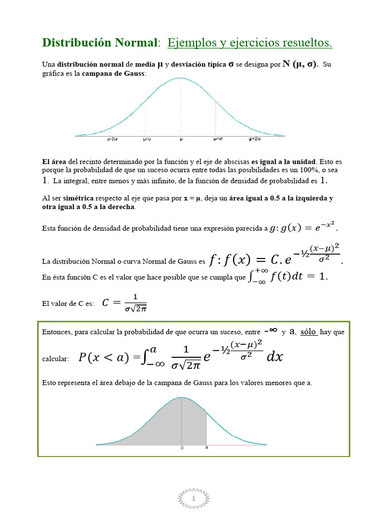 Ejemplos de Distribución Normal y Probabilidades | PDF | Distribución ...