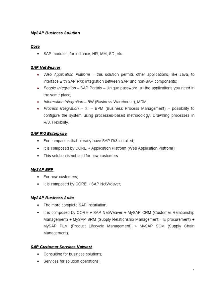 MySAP Business Solutions Overview | PDF | Sap Se | Computing