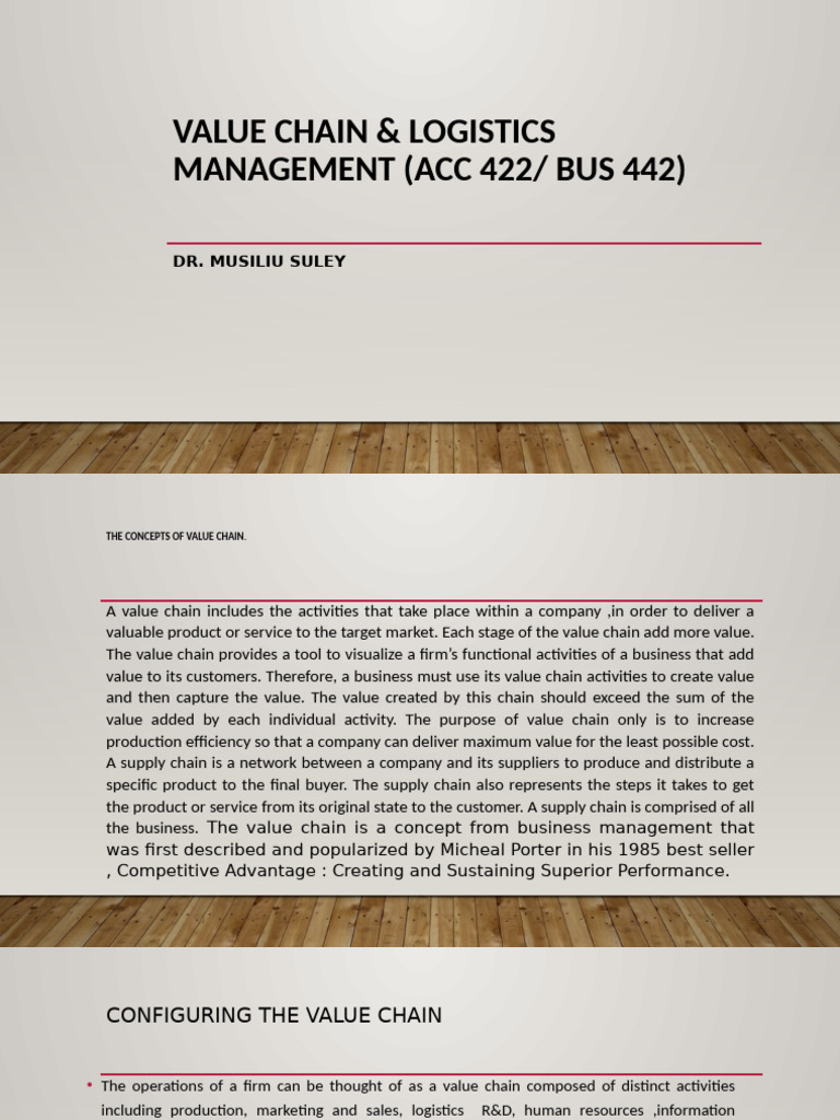 Understanding the Logistic Value Chain | PDF | Logistics | Value Chain