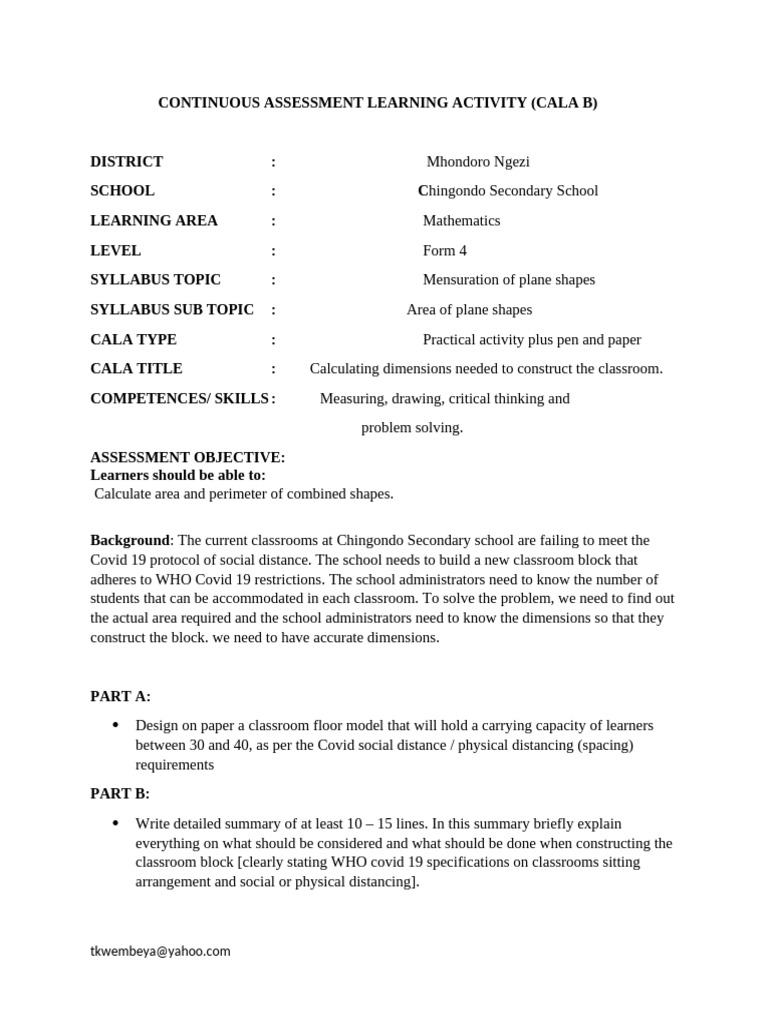 Cala Component 2 PD Saved | PDF | Area | Classroom