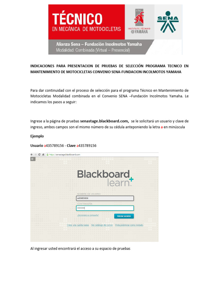 Indicaciones para Presentacion de Pruebas de Selecci+Ôn Programa Tecnico en Mantenimiento de ...