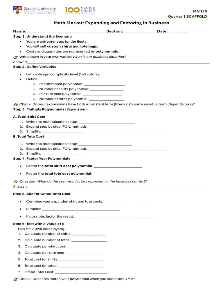 q1 Scaffold 1 | PDF | Multiplication | Polynomial