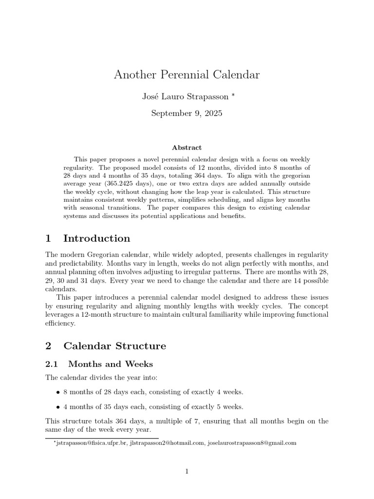Novel Perennial Calendar Design | PDF | Calendar