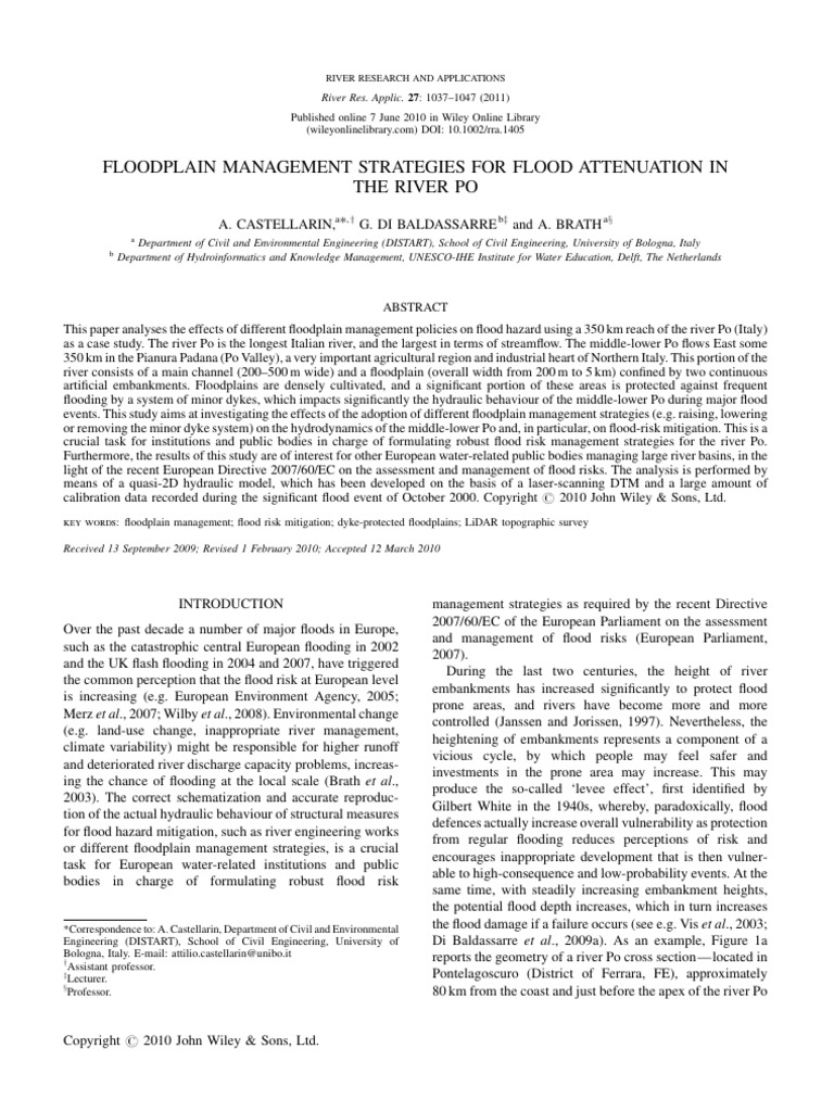 Castellarin 2011 - River Research Apps - Floodplain Management ...