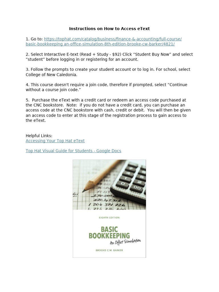 Instructions On How To Access EText | PDF