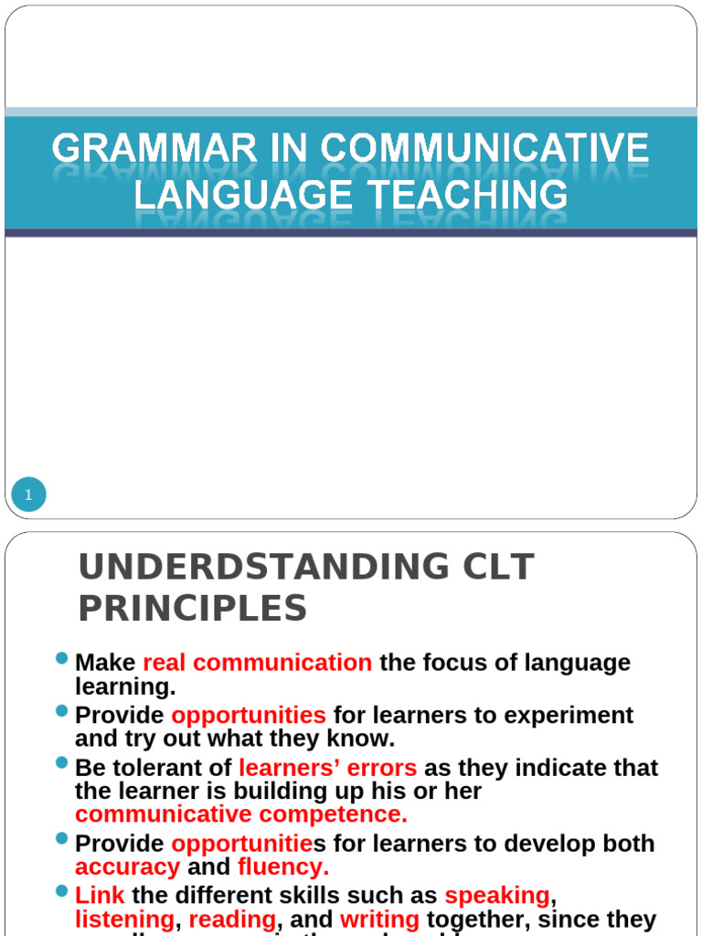 Communicative Language Teaching Guide | PDF