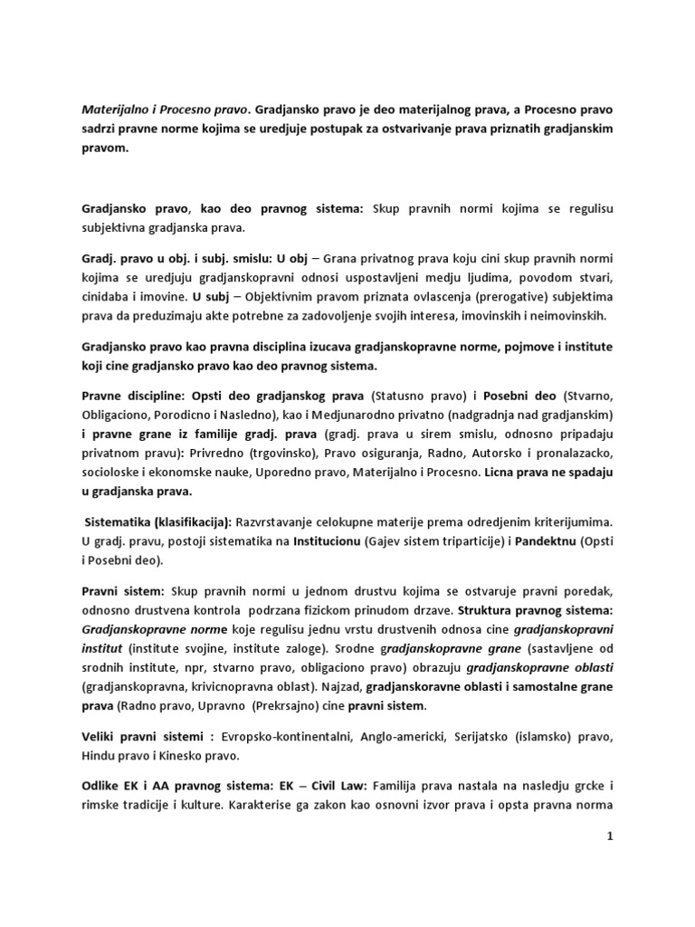 Uvod U Gradjansko Pravo | PDF