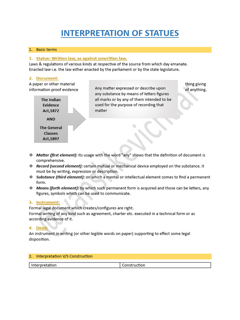 Interpretation of Statutes | PDF | Statutory Interpretation