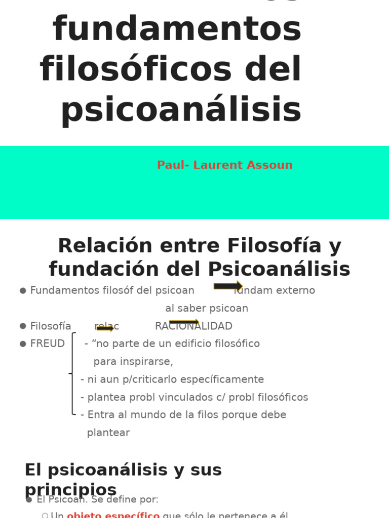 1 - Clase Assoun Fundamentos | PDF | Psicoanálisis | Mente inconsciente