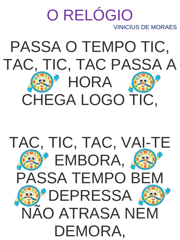 O Tempo no Poema "O Relógio" | PDF
