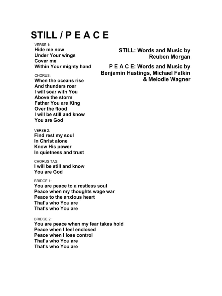 Still PEACE Lyrics | PDF