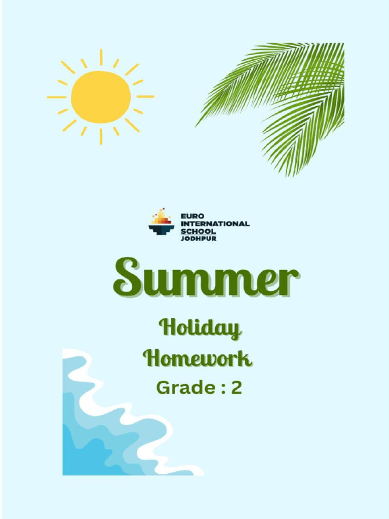 Fun Summer Homework Activities for Grade 1 | PDF