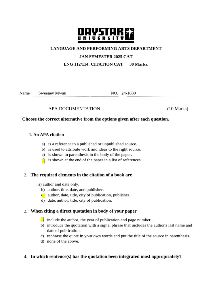 APA Citation Guidelines for Students | PDF | Digital Object Identifier