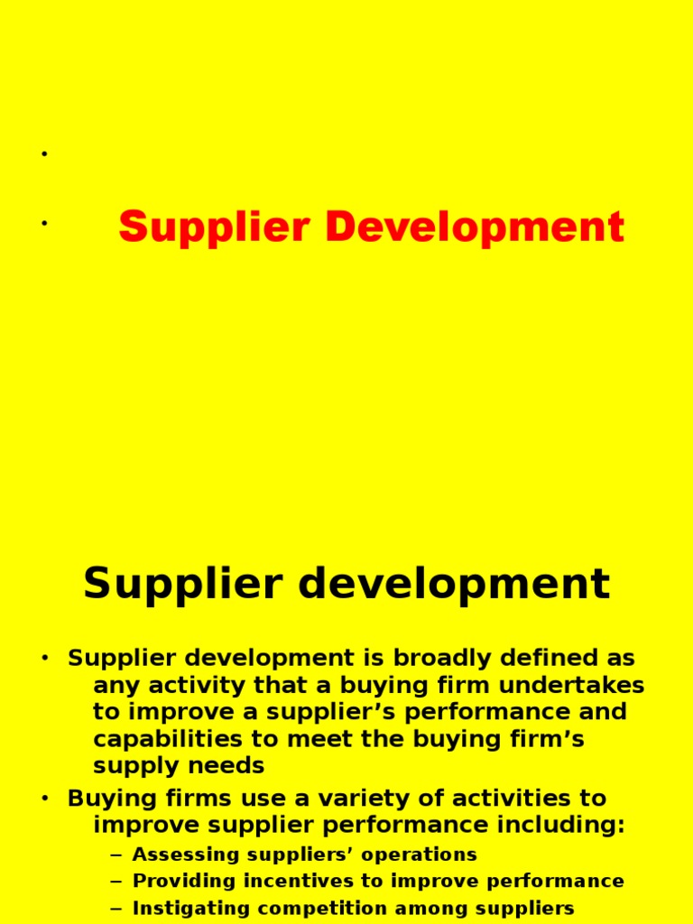 Supplier Development Best Practices Guide | PDF