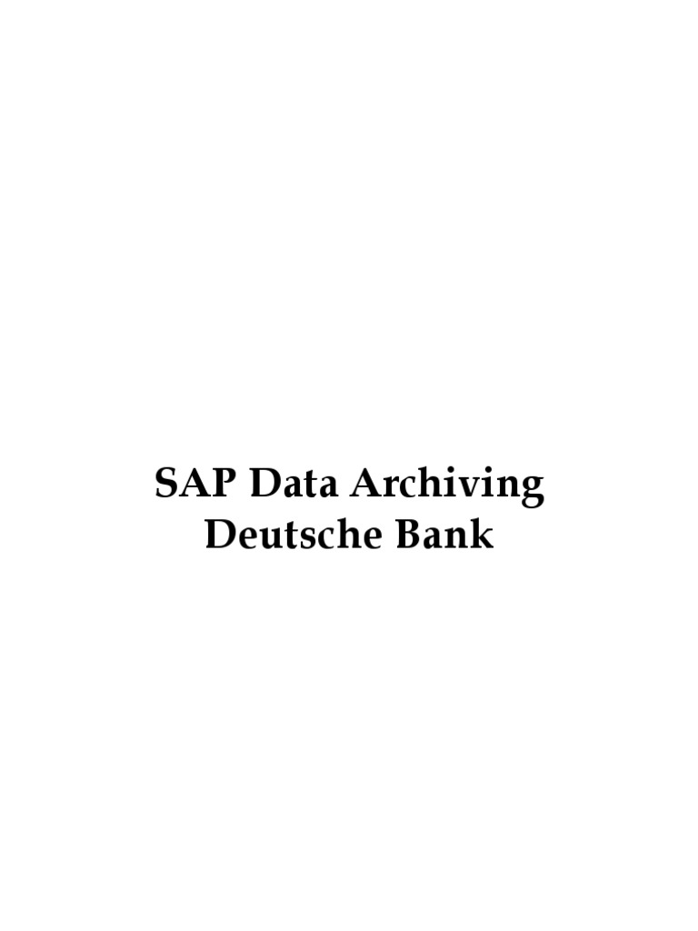 SAP Data Archiving | PDF | Computer File | Database Index