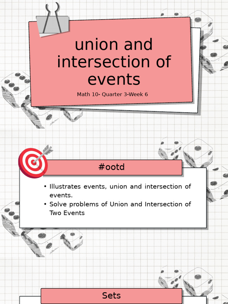 Union and Intersection of Events Explained | PDF | Probability ...